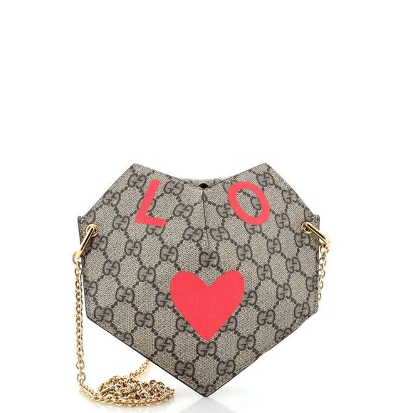 Gucci | Bags | Gucci Valentines Day Heart Bag Printed Gg Coated Canvas ...